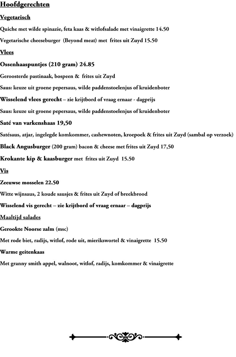 MENUKAART - Eetcafe Thijs